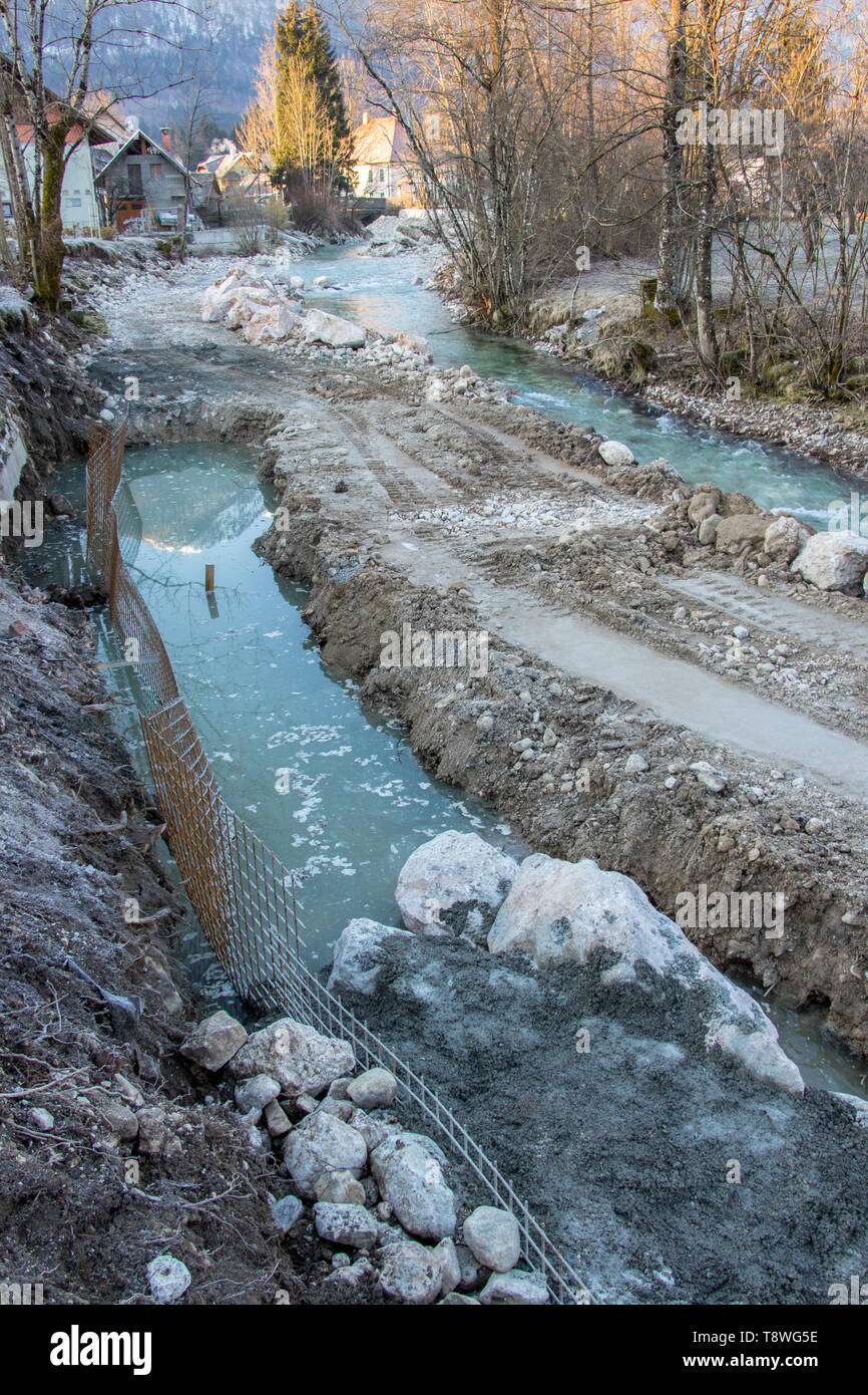 building river bank from scratch Stock Photo - Alamy