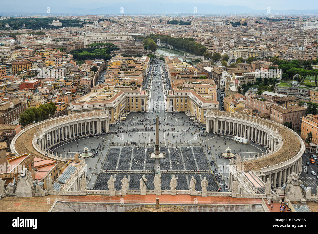 Vatican - Oct 14, 2018. Aerial view of the Saint Peter Square of ...