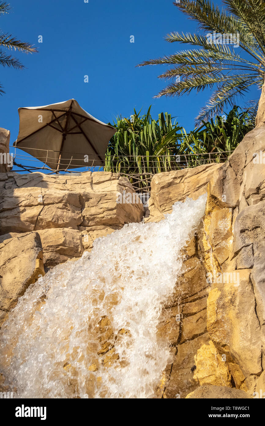 Decorative large waterfall for tourists in the city Stock Photo - Alamy