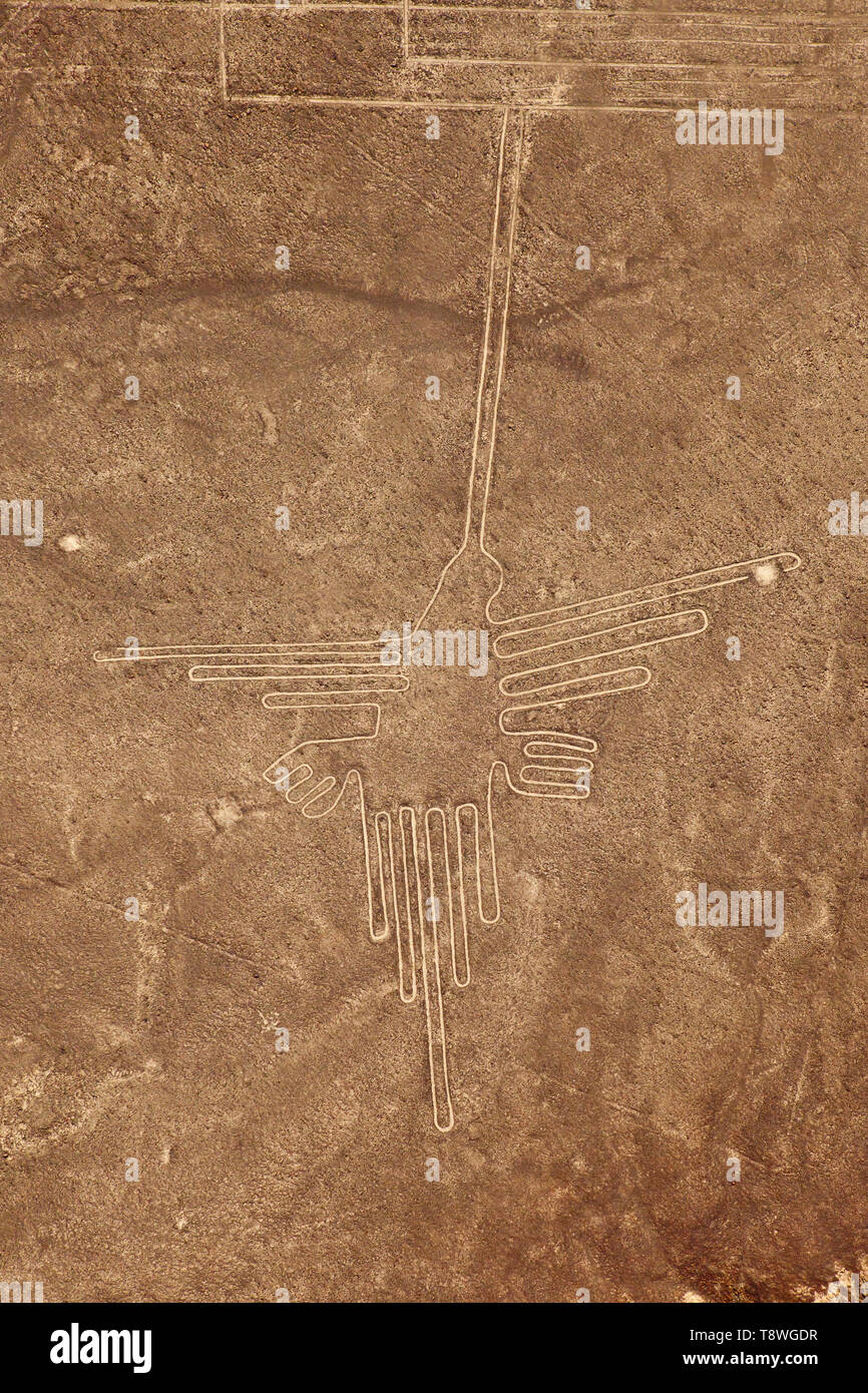 Nazca lines in Peru from an airplane Stock Photo - Alamy