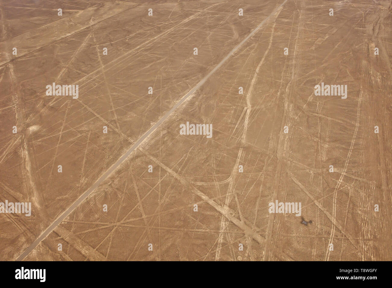 Nazca lines in Peru from an airplane Stock Photo - Alamy