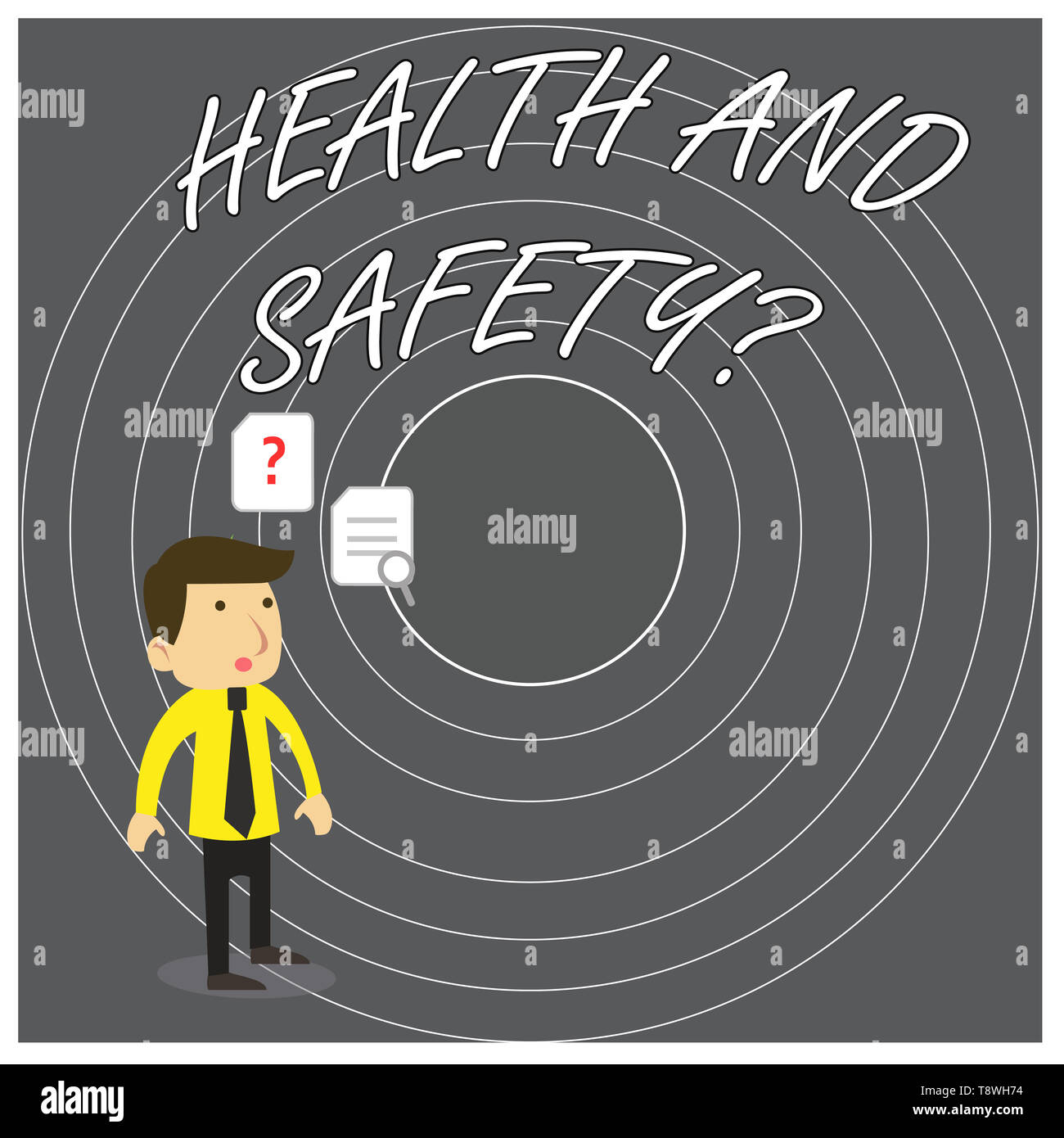 Writing note showing Health And Safety Question. Business concept for ...