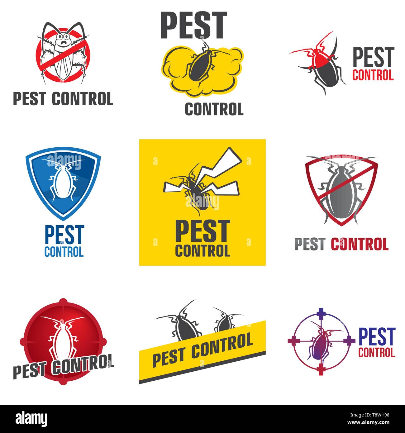 Vector set of logos for pest control company Stock Vector Image & Art ...