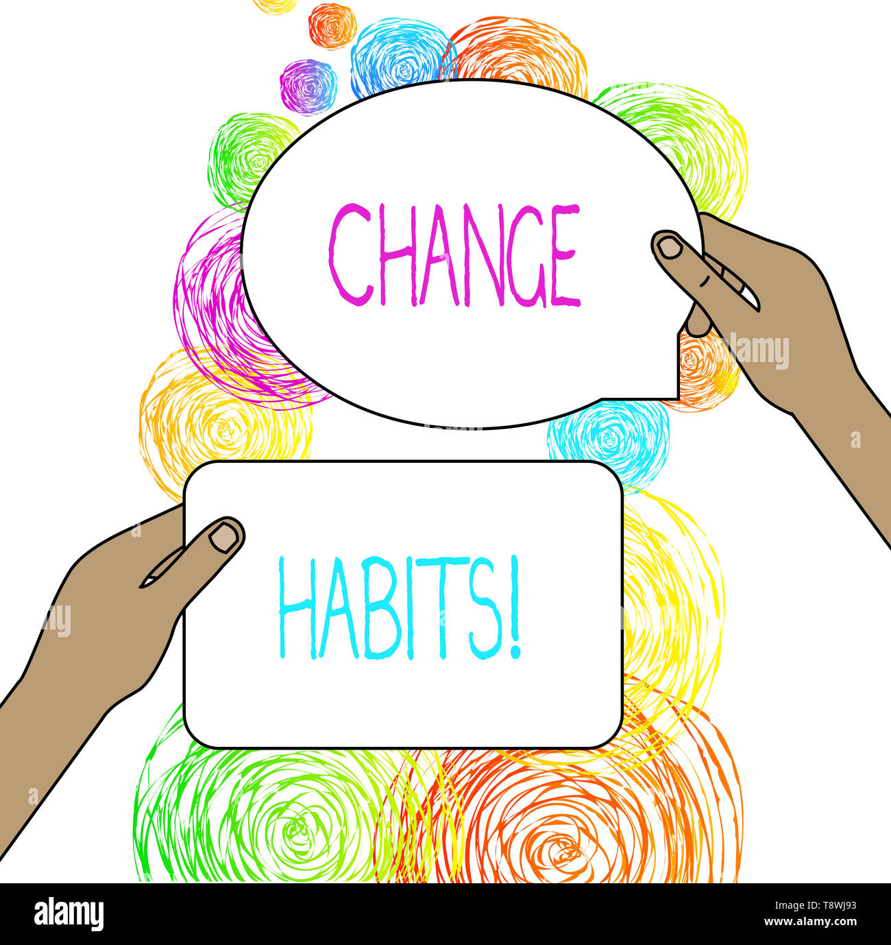 Conceptual hand writing showing Change Habits. Concept meaning to stop ...