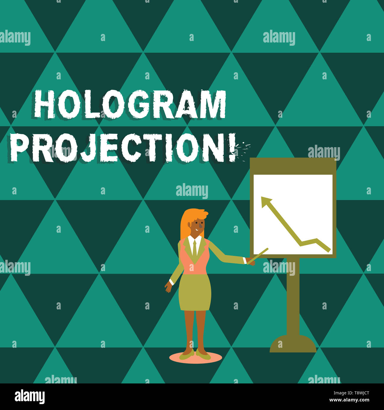 Writing note showing Hologram Projection. Business concept for ...