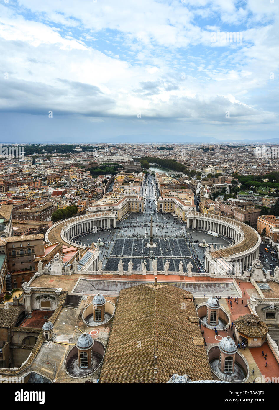 Vatican - Oct 14, 2018. Aerial view of the Saint Peter Square of ...