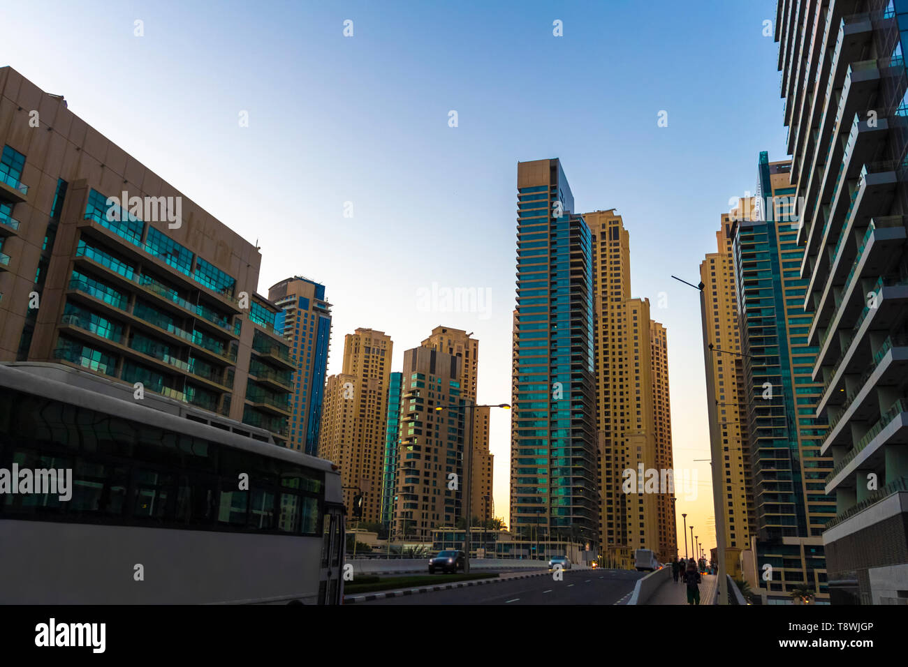 District downtown. View of the beautiful modern high-rise buildings ...