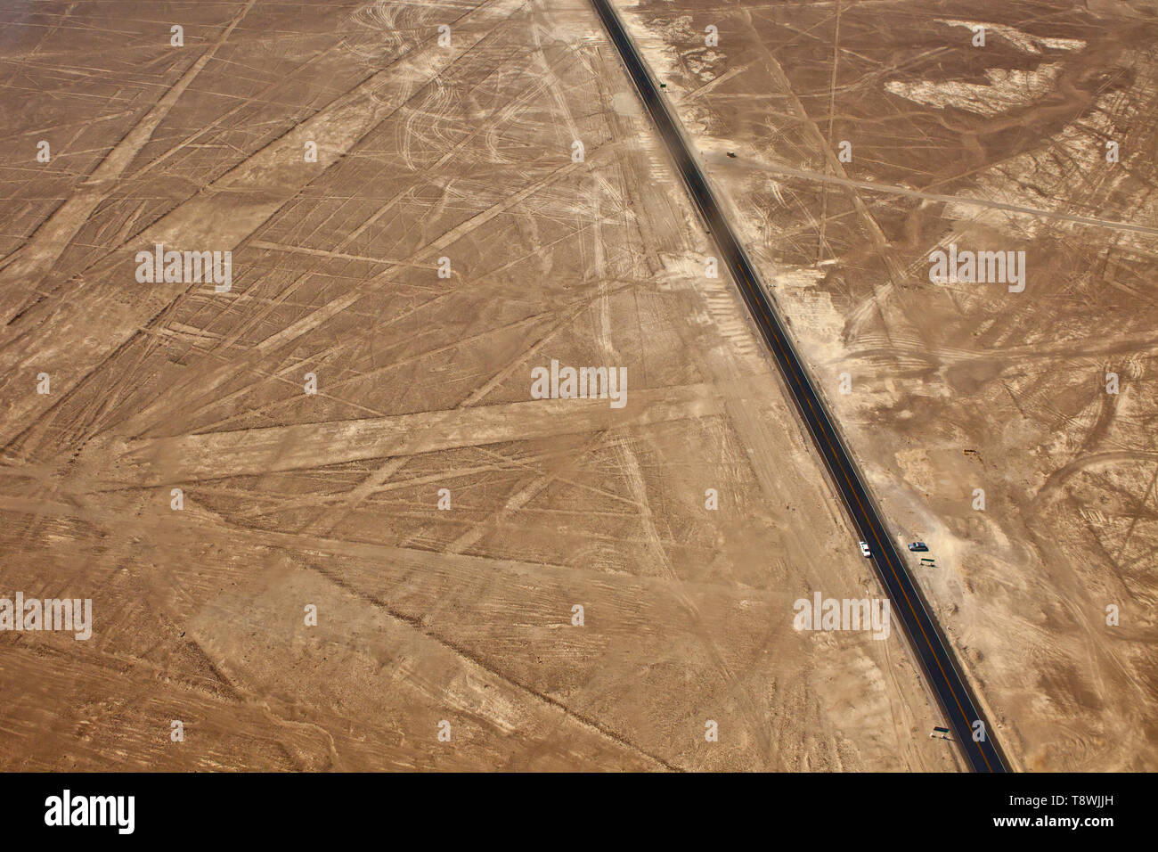 Nazca lines in Peru from an airplane Stock Photo - Alamy