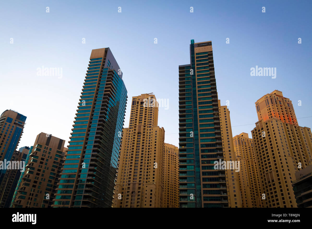 District downtown. View of the beautiful modern high-rise buildings ...
