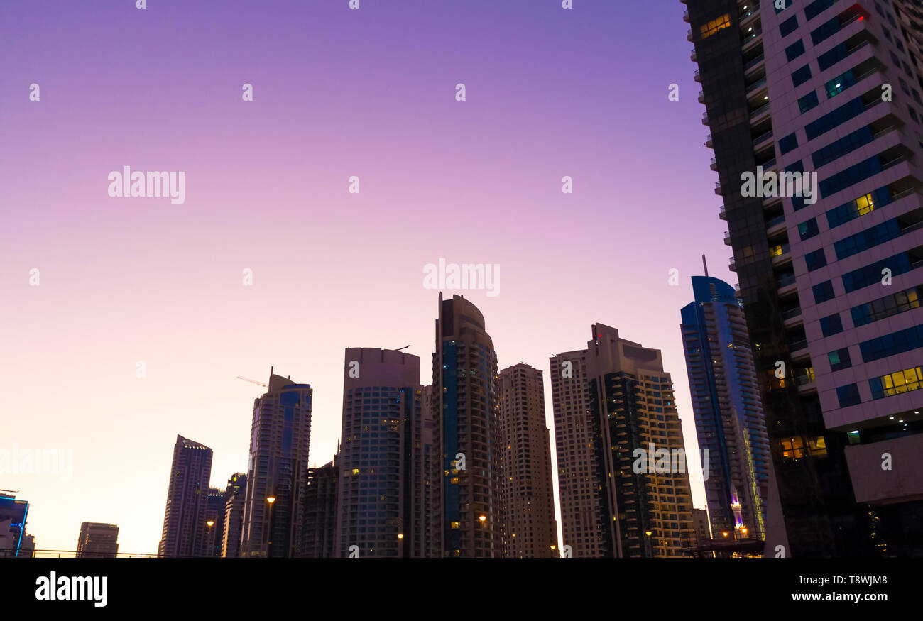 District downtown. View of the beautiful modern high-rise buildings ...