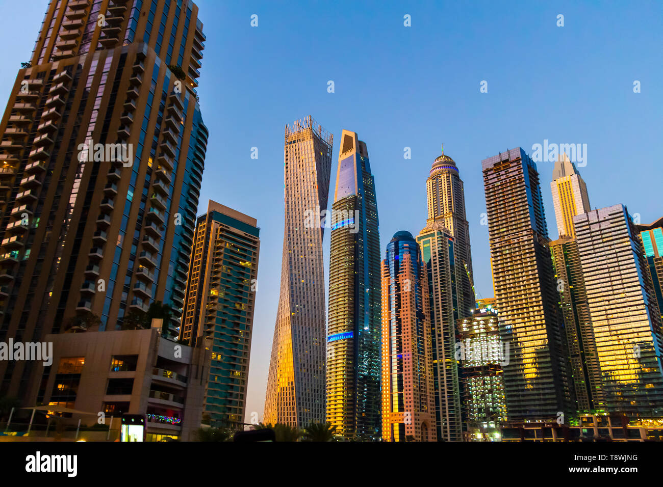 District downtown. View of the beautiful modern high-rise buildings ...