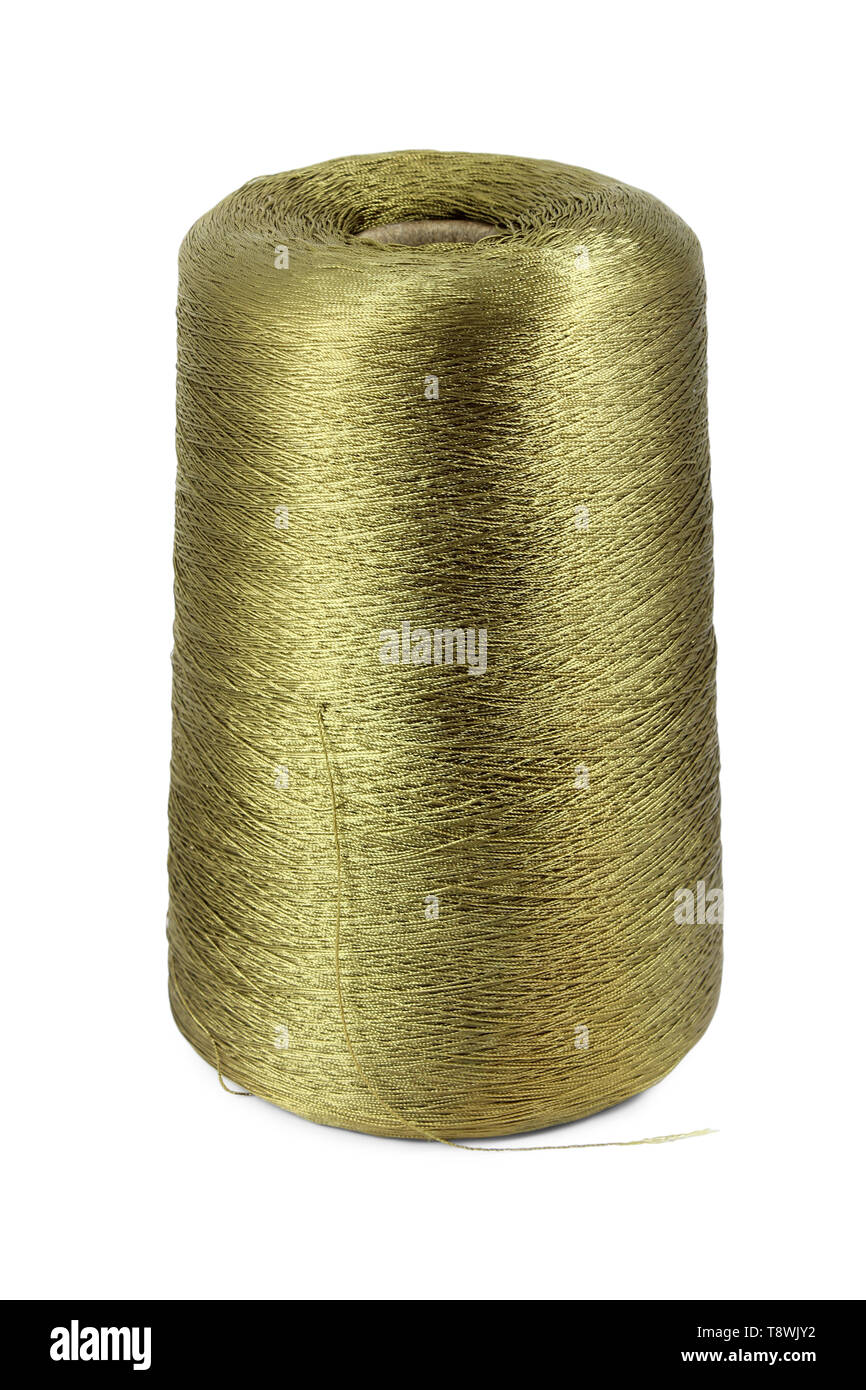 Bobbin of nylon thread khaki isolated on white Stock Photo - Alamy