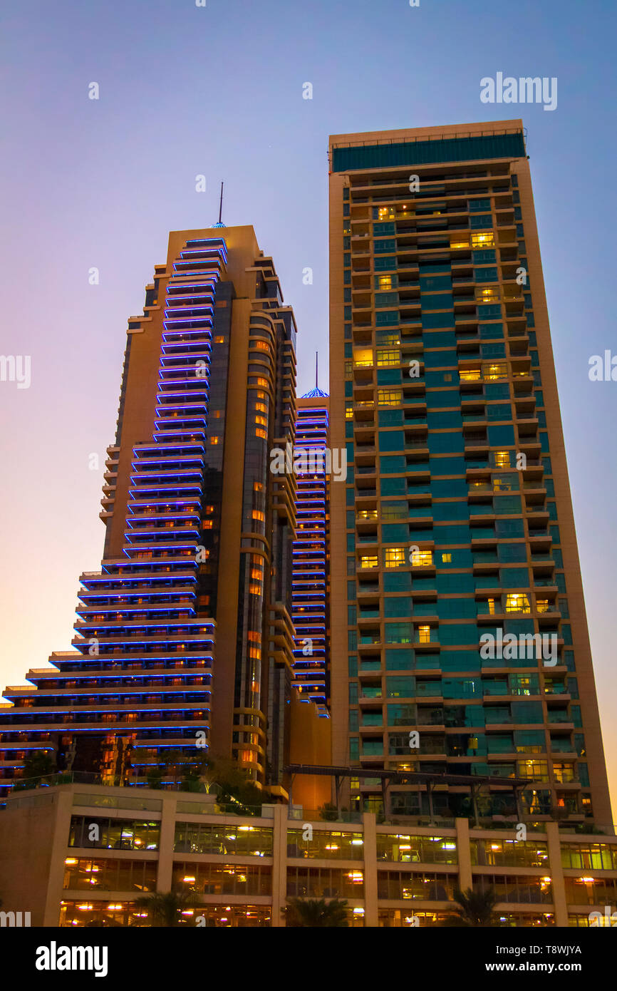 District downtown. View of the beautiful modern high-rise buildings ...