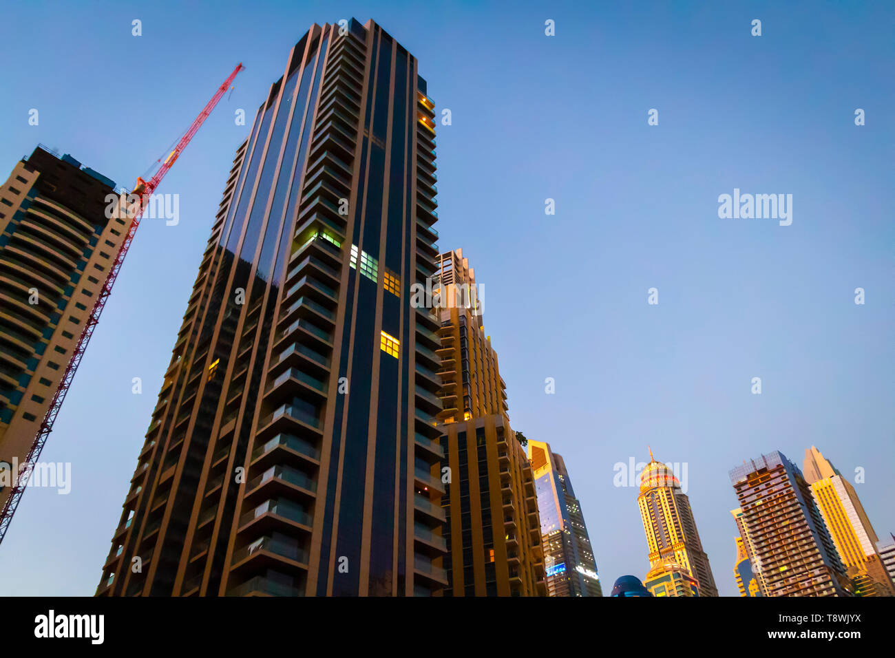 District downtown. View of the beautiful modern high-rise buildings ...