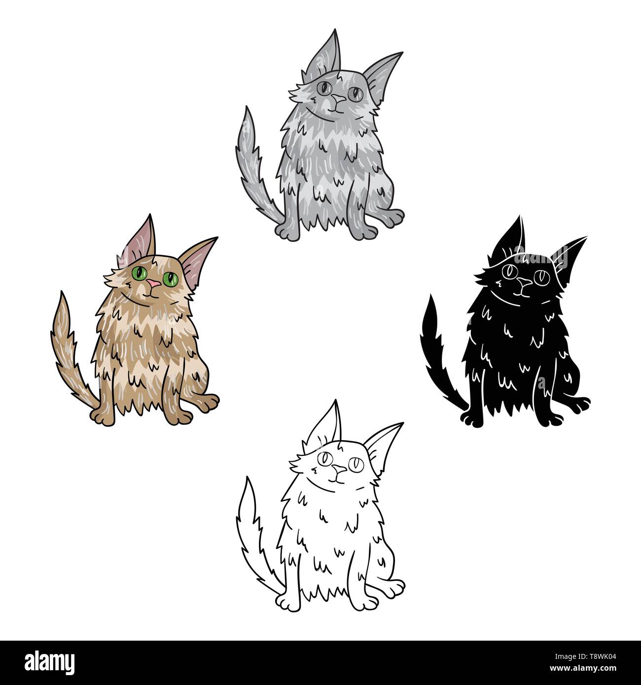 angora,animal,art,background,breed,breeds,cartoon,black,cat,character ...