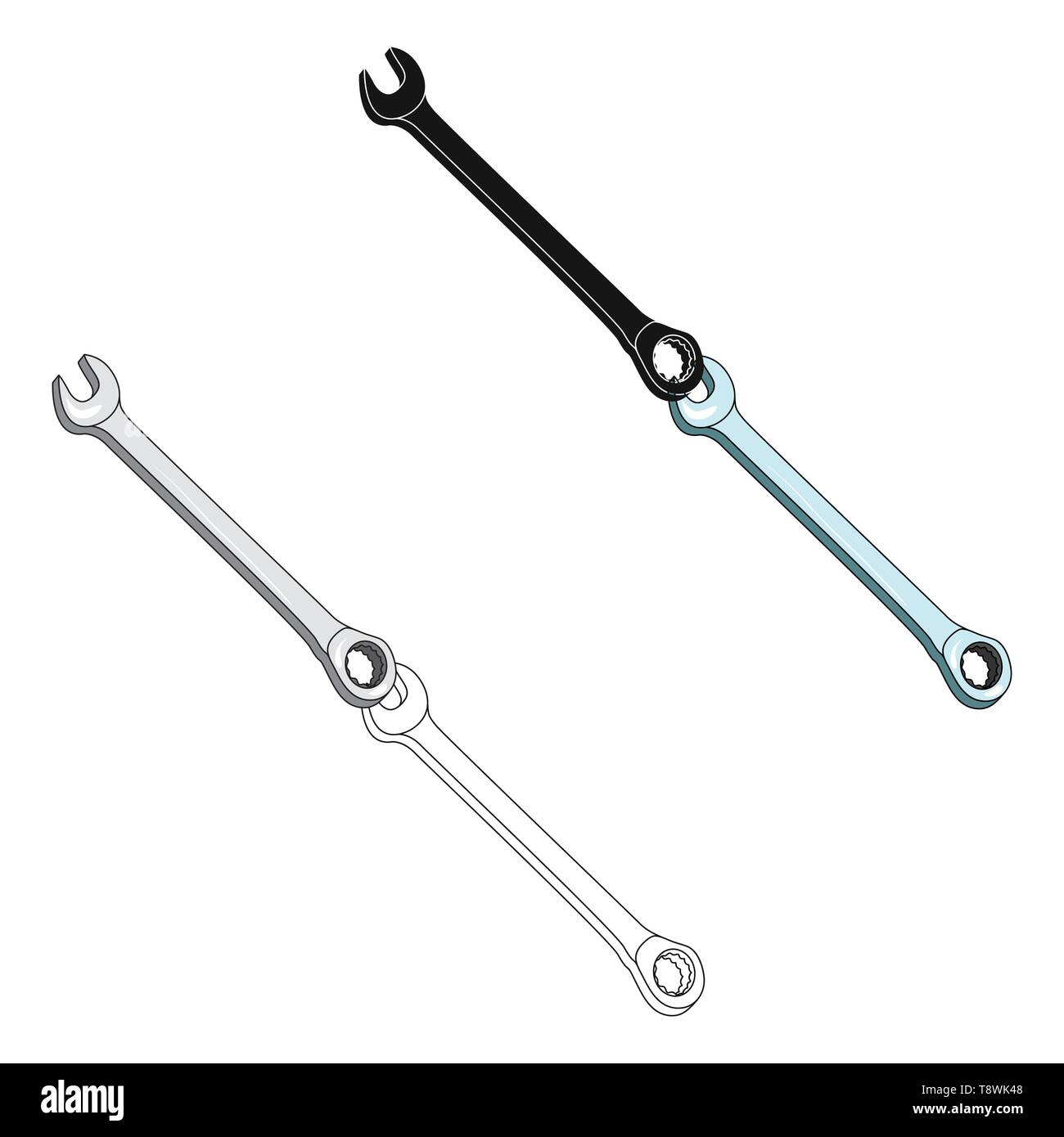 Bicycle spanner Stock Vector Images - Alamy