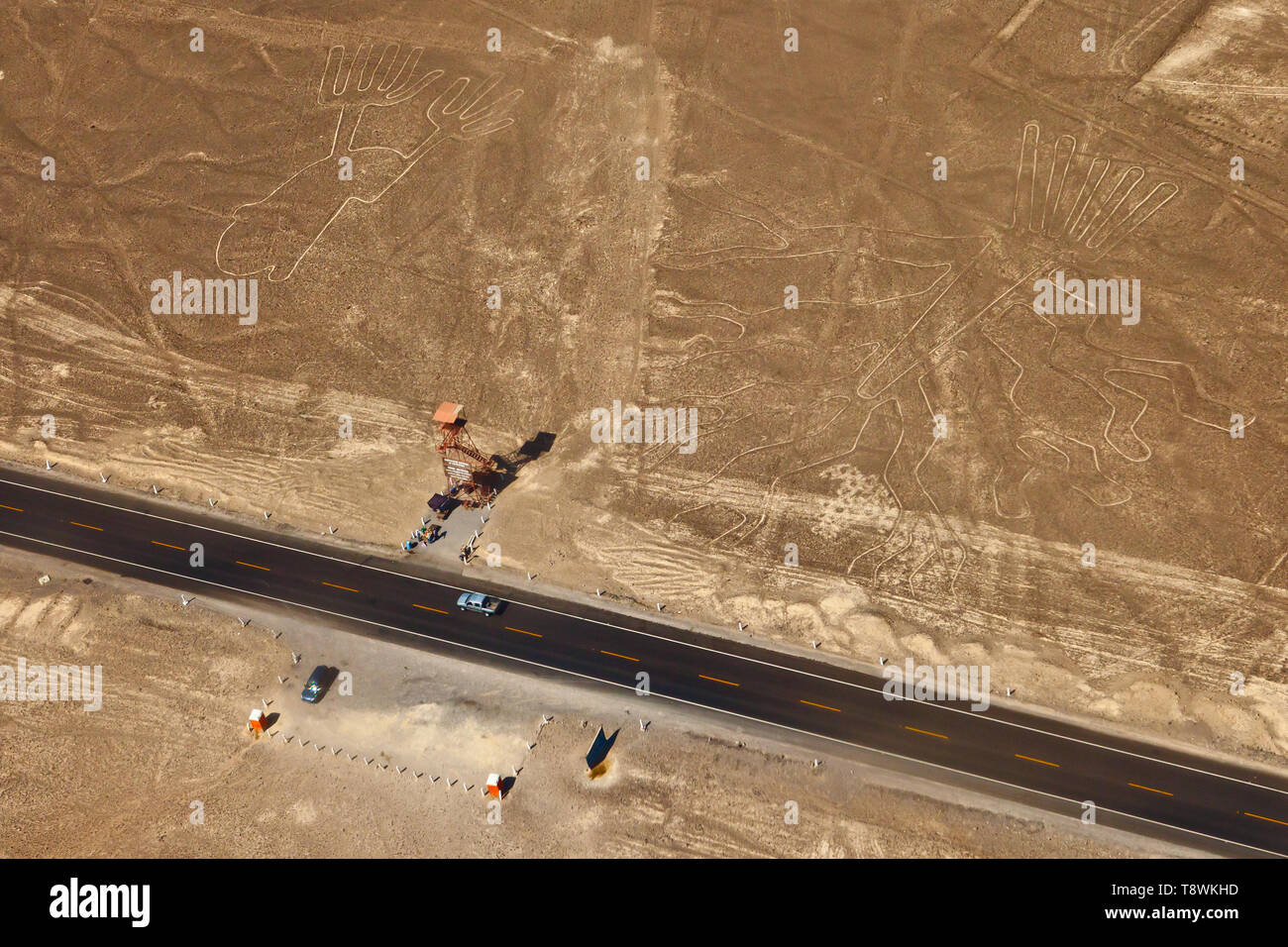 Nazca lines in Peru from an airplane Stock Photo - Alamy