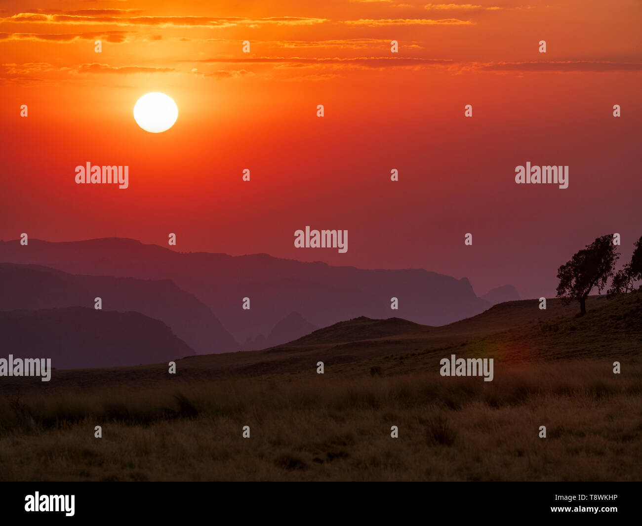 Sunset Panorama of Semien mountains, Ethiopia Stock Photo - Alamy