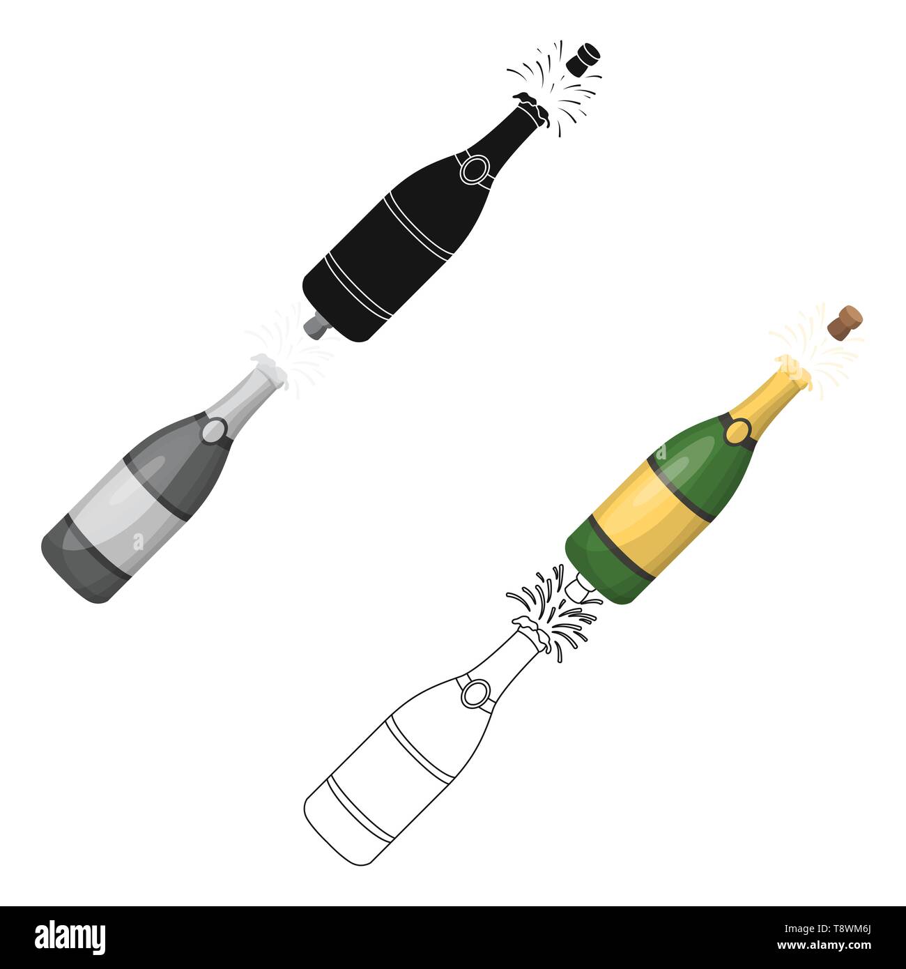 alcohol,background,beverage,bottle,bubble,cartoon,black,celebration ...