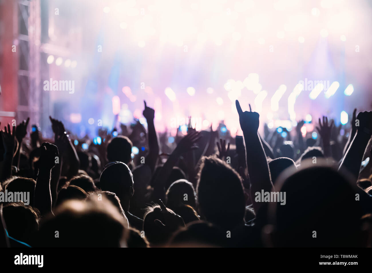 Picture of dancing crowd at music festival Stock Photo - Alamy