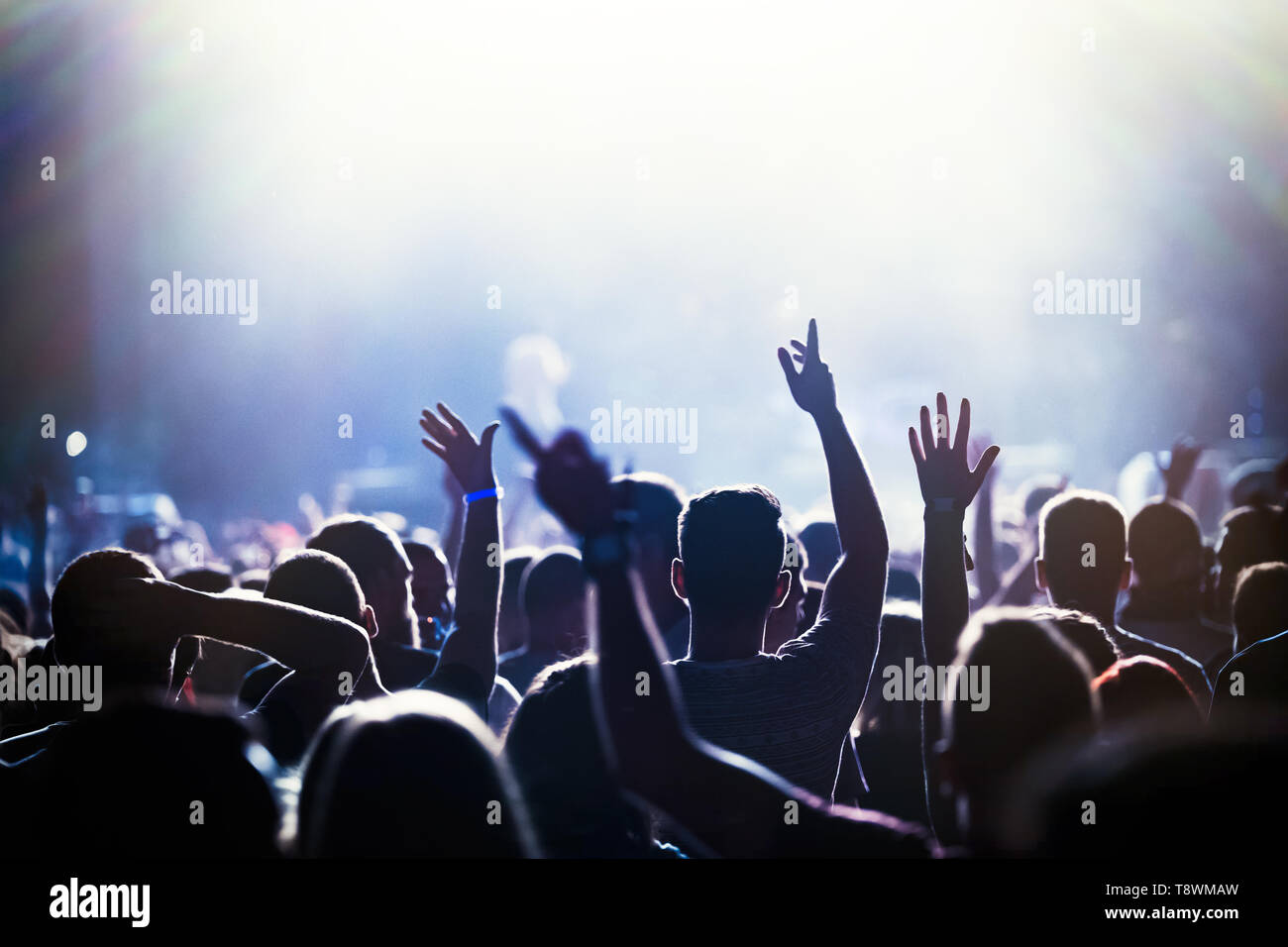 Picture of dancing crowd at music festival Stock Photo - Alamy