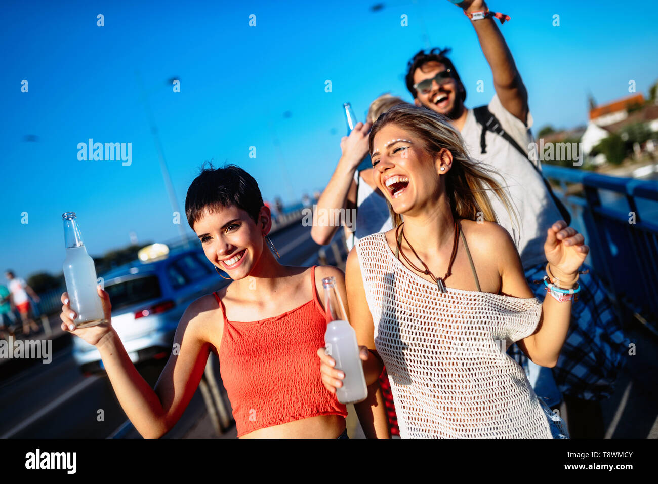 Group of young friends having fun together Stock Photo - Alamy