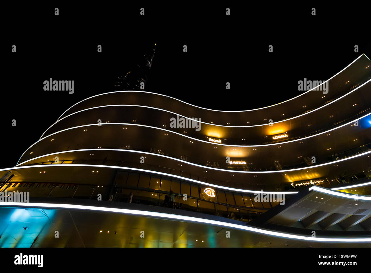 Dubai, UAE - November 29, 2018: Futuristic urban architecture with ...