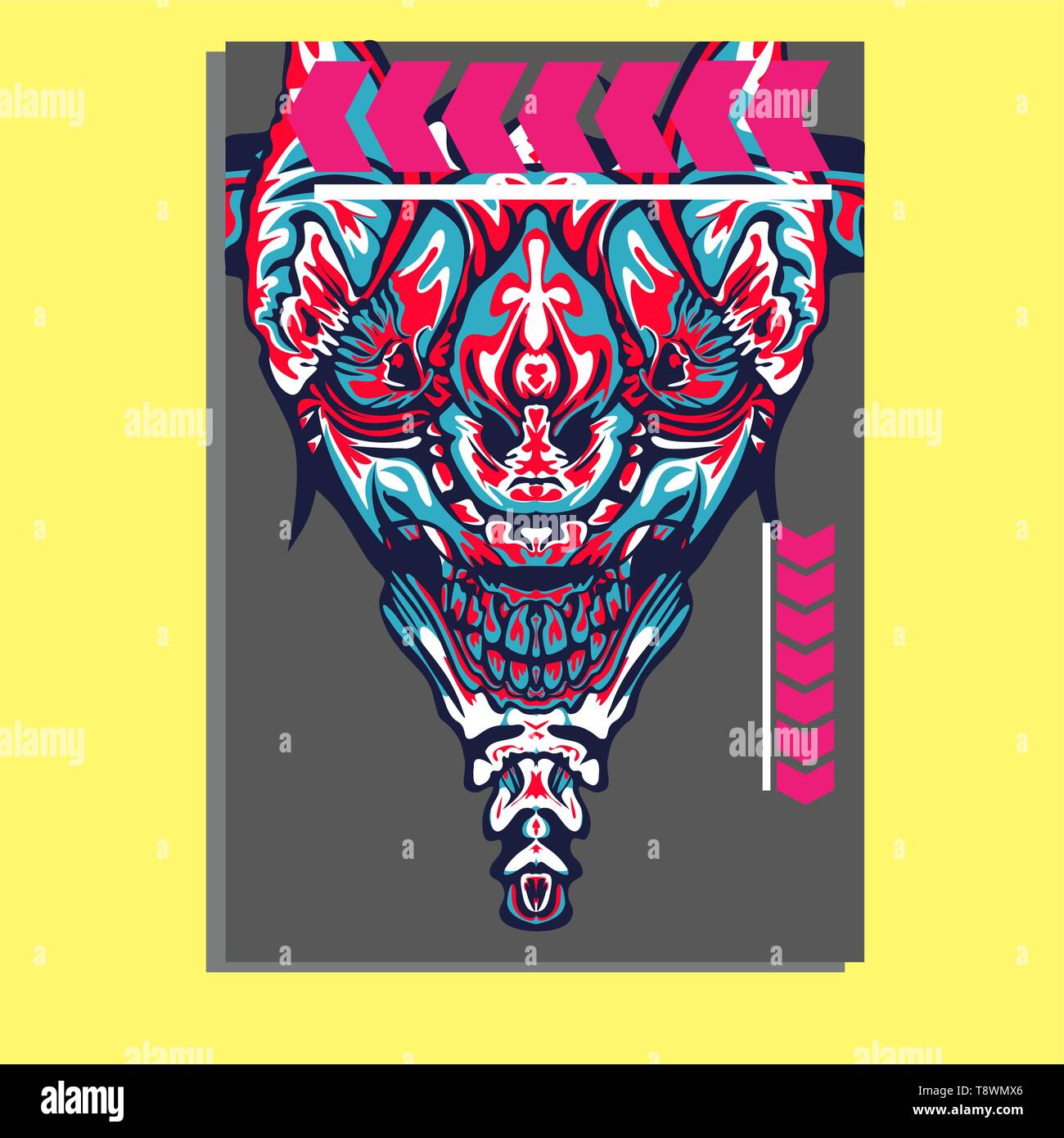 Vector illustration. Mecha sacred geometry. For t-shirt design, poster ...