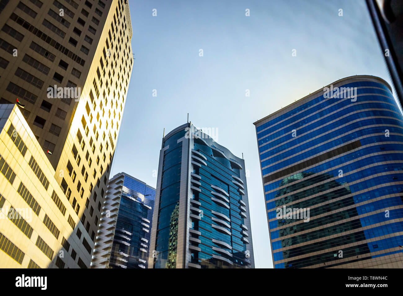 District downtown. View of the beautiful modern high-rise buildings ...