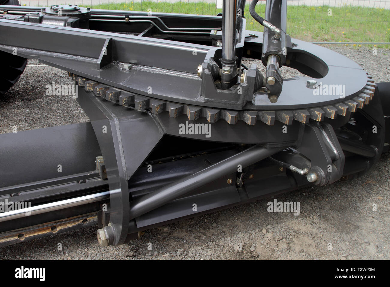 The massive gear of the rotary mechanism of the blade on a modern ...