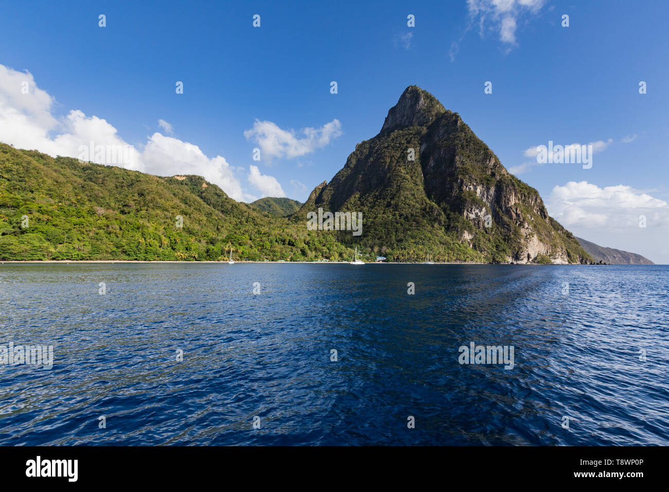 The magnificent Pitons on the island of St Lucia in the Caribbean Stock ...