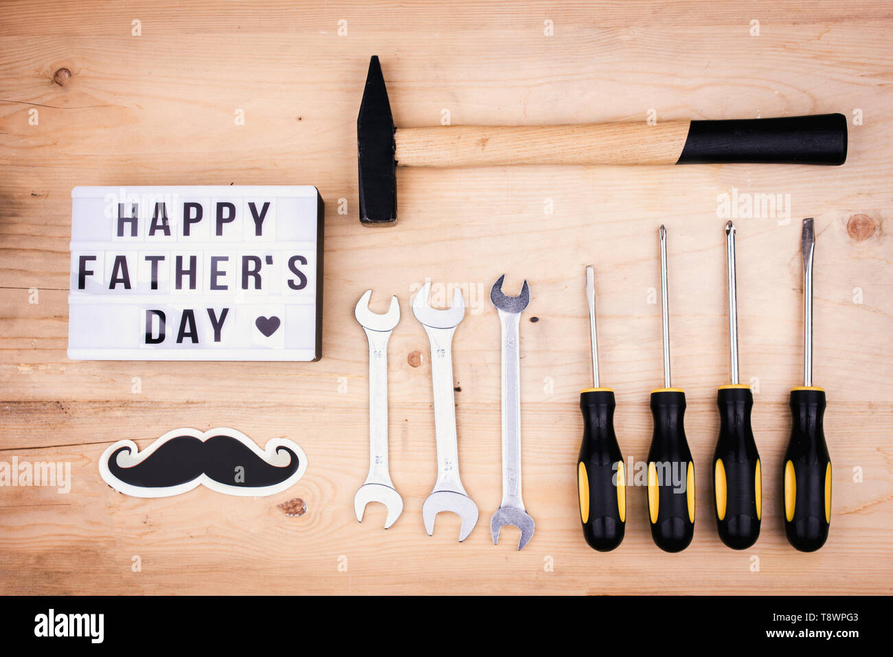 Repair tools - hammer, screwdrivers, adjustable wrenches, pliers. Male ...