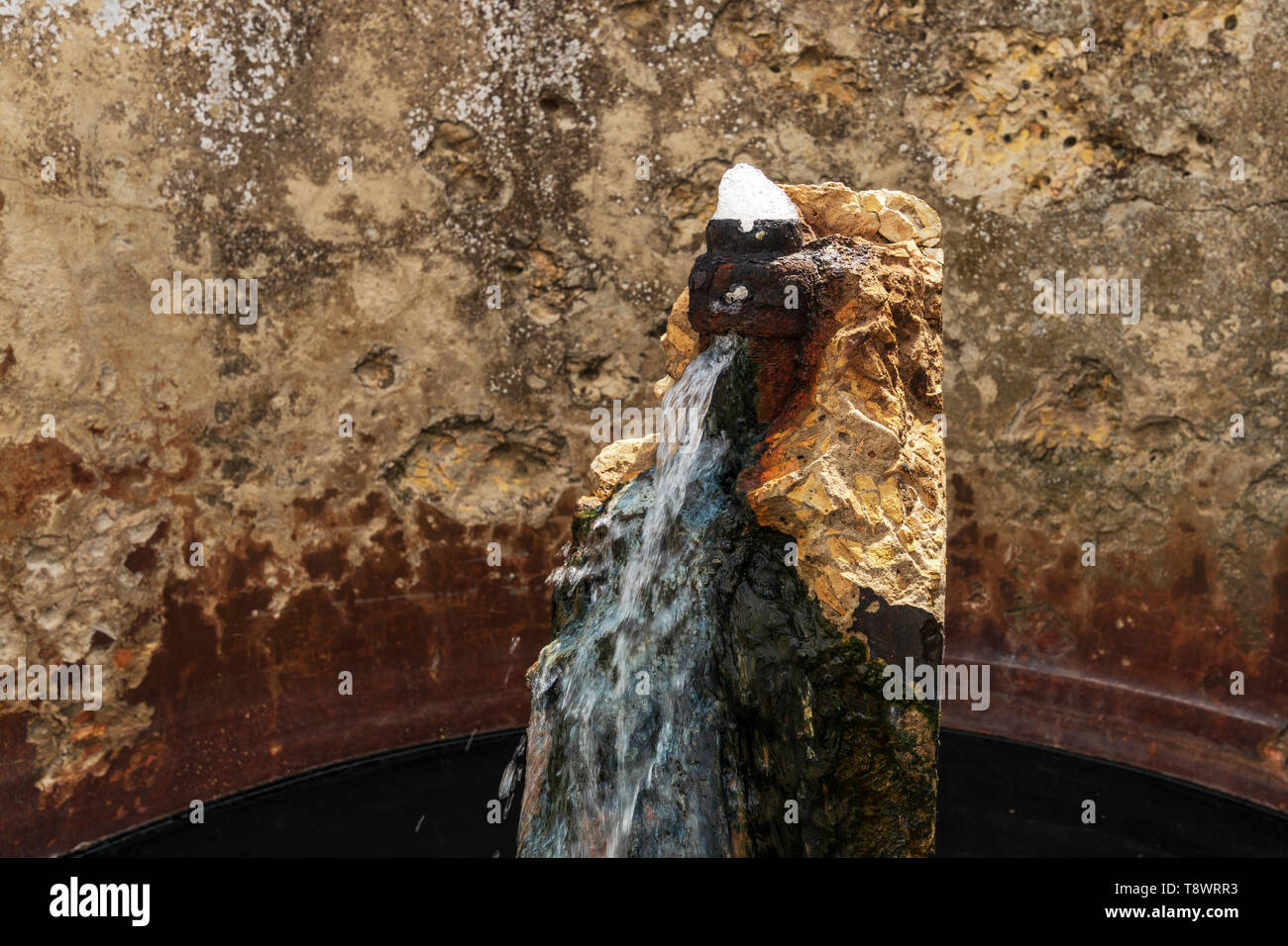 Sulfur water spring, close up detail Stock Photo - Alamy