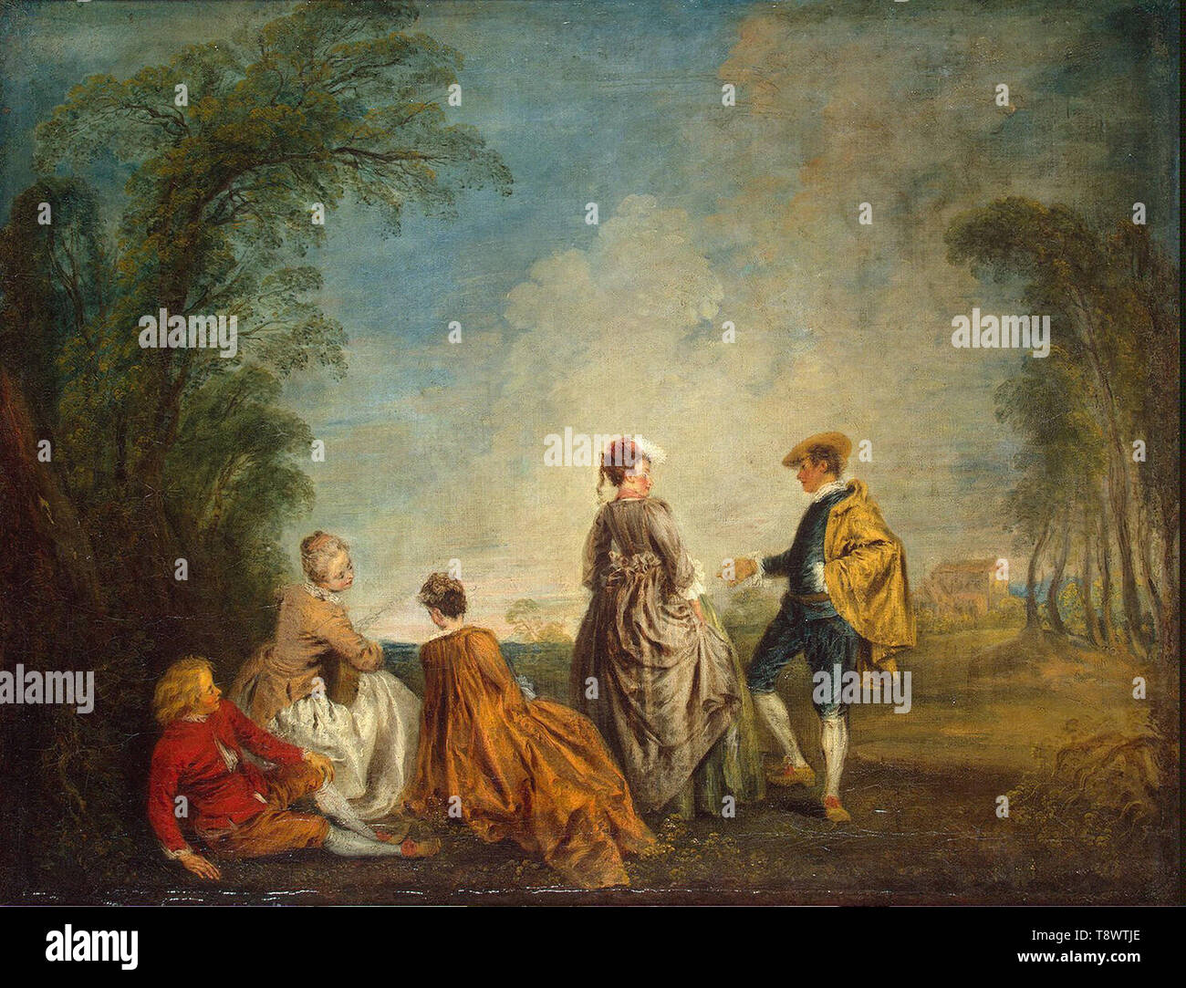 Antoine Watteau - An Embarrasing Proposal 1716 Stock Photo - Alamy