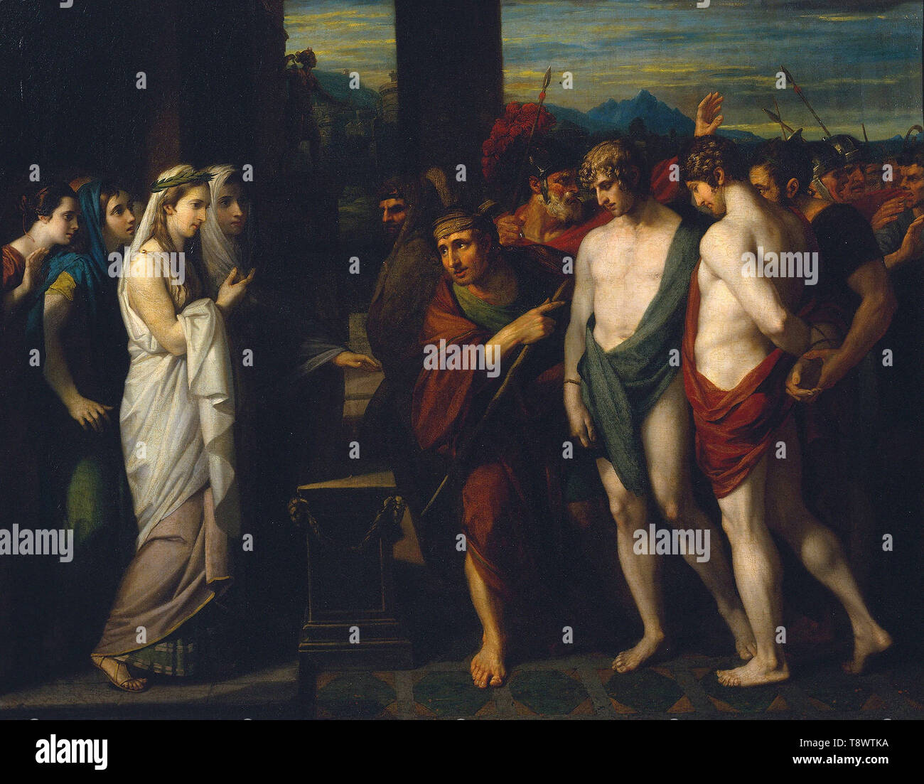 Benjamin West - Pylades Orestes Brought As Victims Before Iphigeni 1766 ...