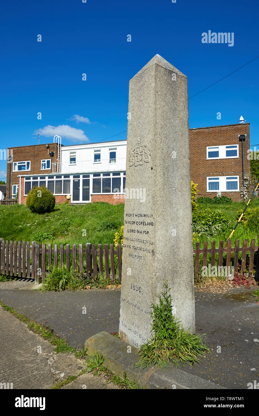 Photograph of the London Stone at Lower Upnor, Kent,UK. With the ...