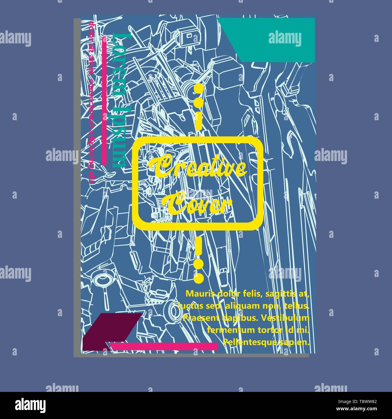 Vector illustration. robot sacred geometry. robot mock-up isolated ...