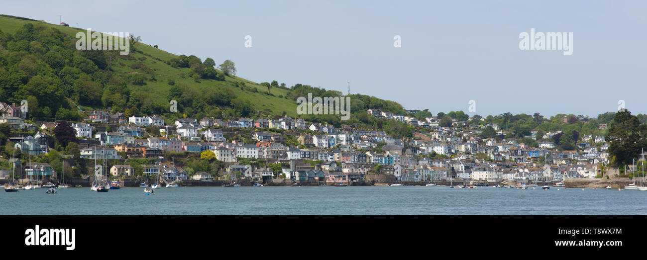 Dartmouth Devon harbour historic English town on River Dart panoramic ...
