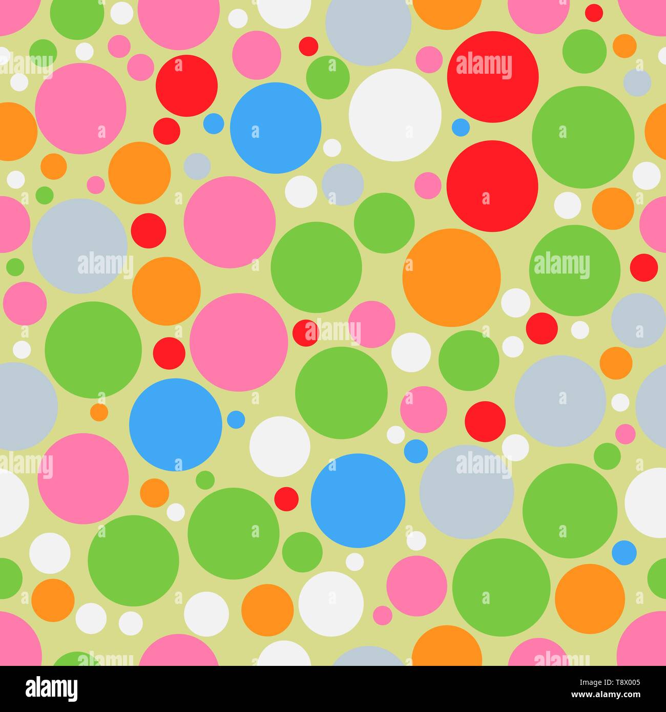 Colorful circles seamless pattern. Trendy colors circles. Flat and ...