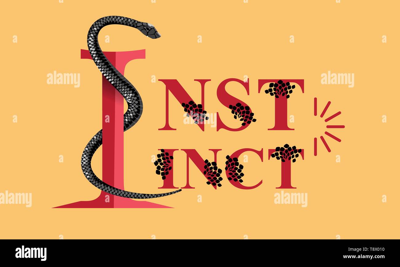 Creative Instinct slogan with huge snake illustration for t-shirt ...