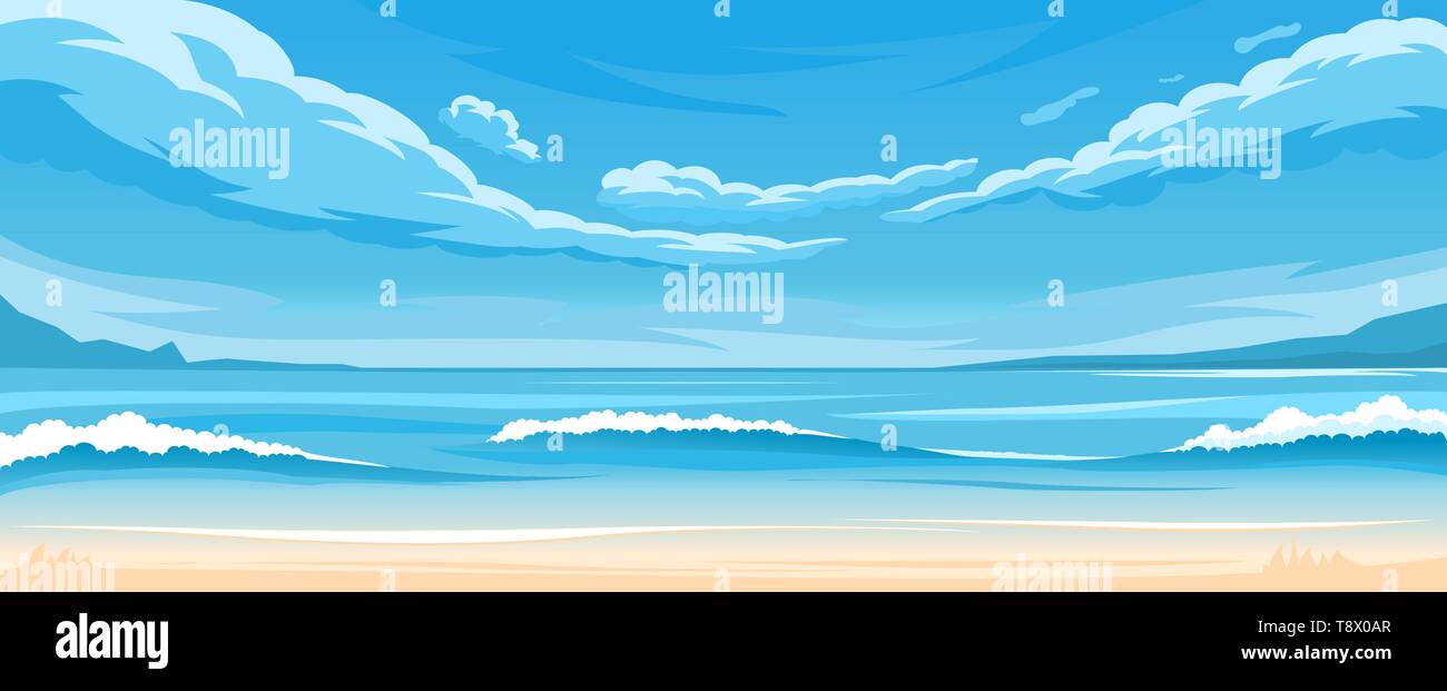 Simple ocean landscape Stock Vector Image & Art - Alamy
