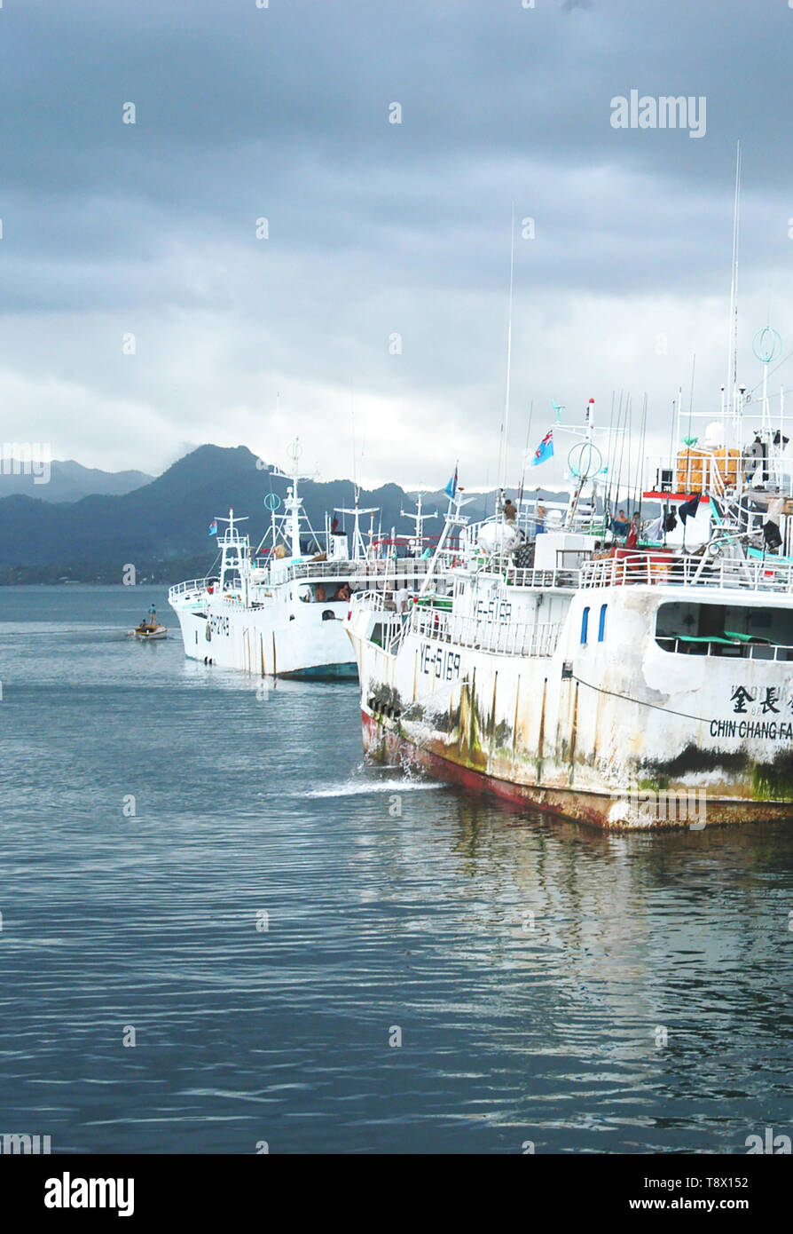 old ships anchorage in the port of Suva, Rewa Province, Viti Levu, Fiji ...