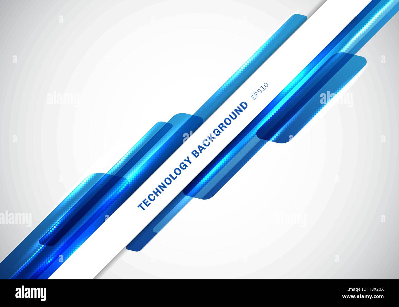 Abstract header blue shiny geometric shapes overlapping moving ...