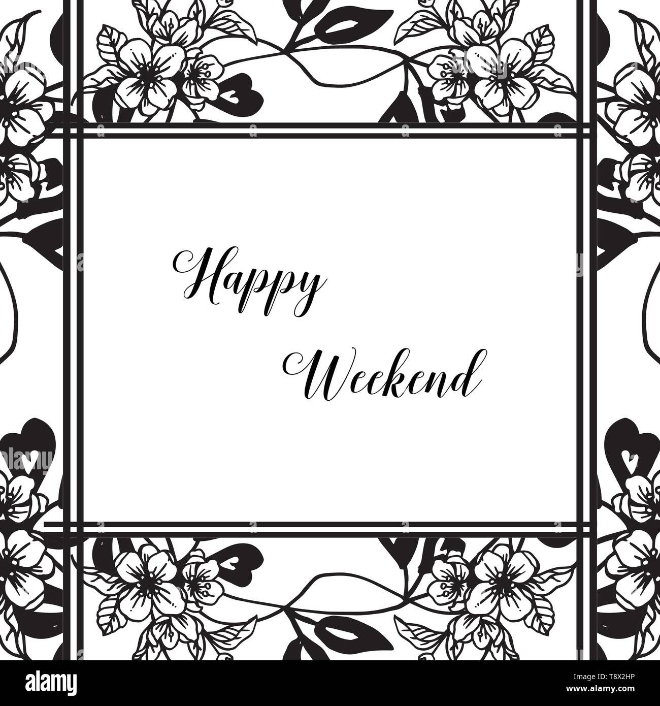 Vector illustration various wreath frame with design modern happy ...