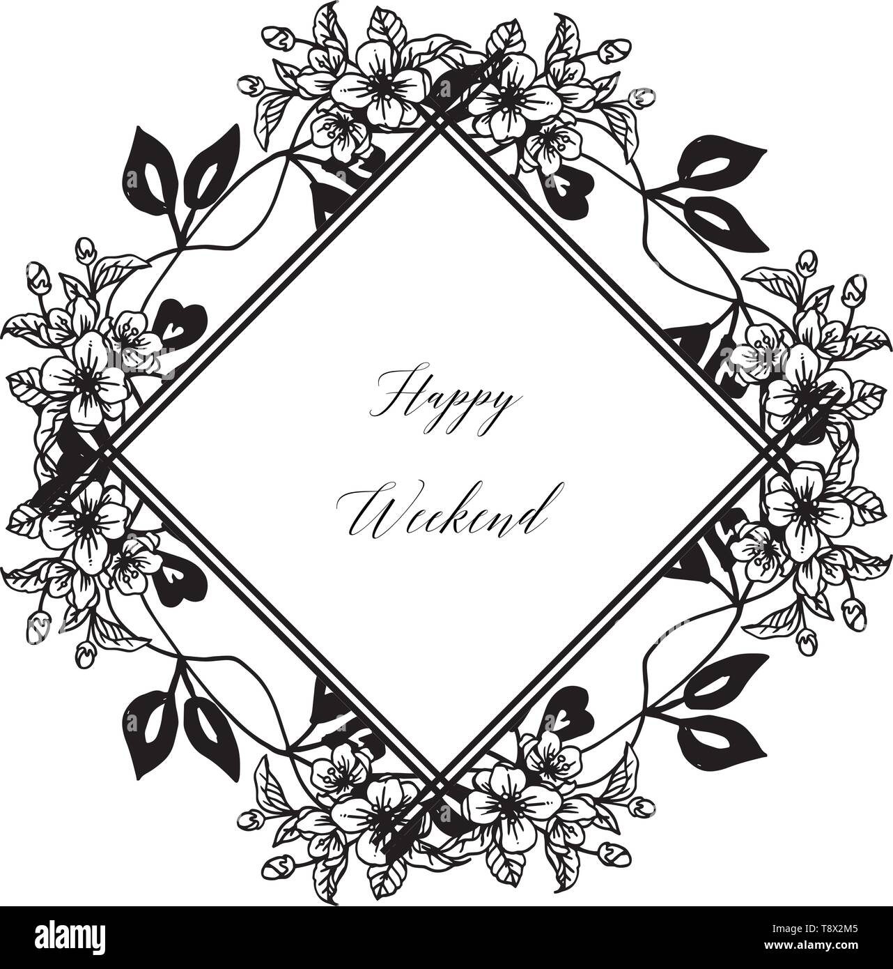 Vector illustration various wreath frame with design modern happy ...