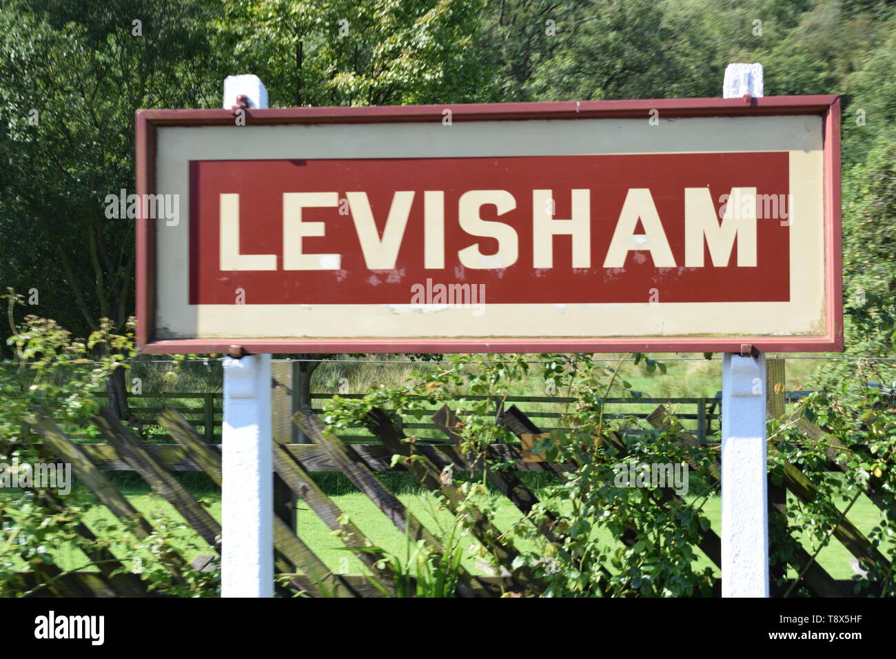 Levisham Station Sign Stock Photo - Alamy