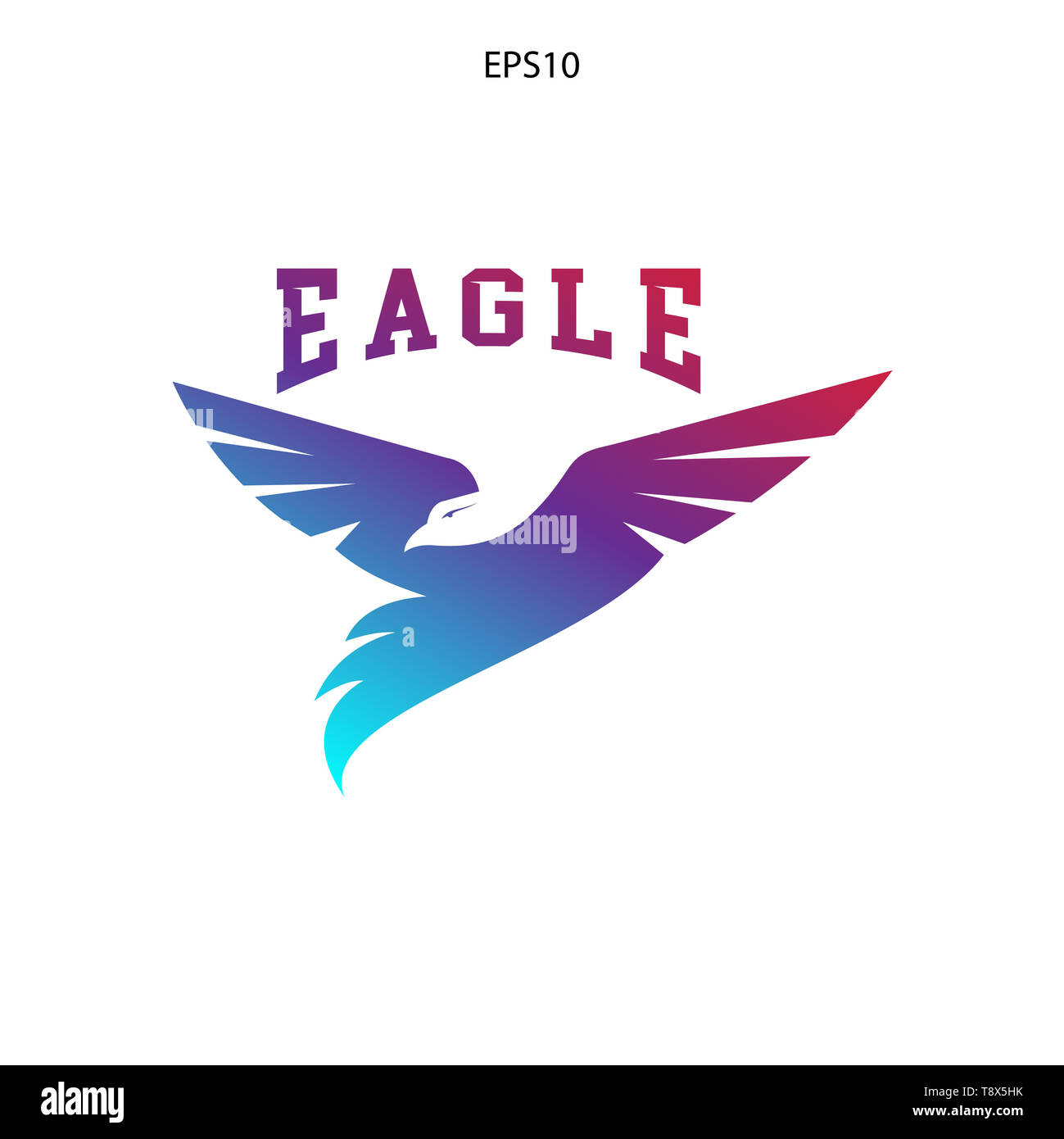 fly eagle silhouette full colors Stock Photo - Alamy