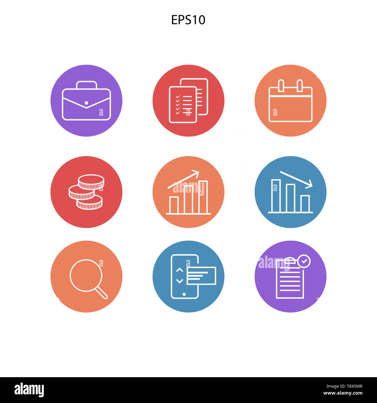 economy management icon pack Stock Photo - Alamy