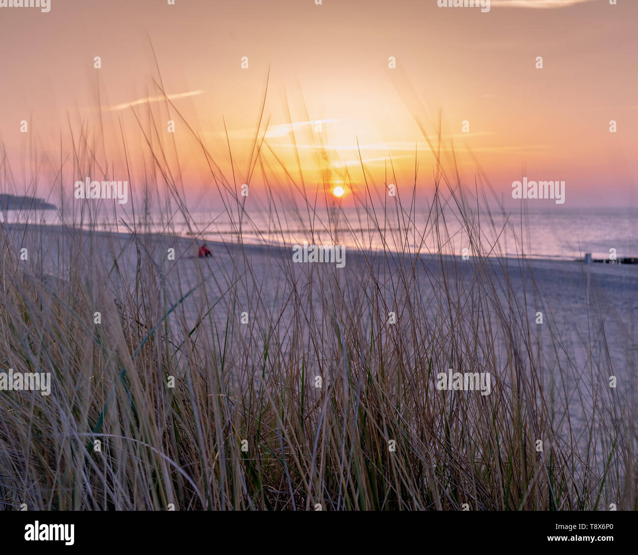 Sea Beach Sunset German Eastcoast Ostsee Stock Photo - Alamy