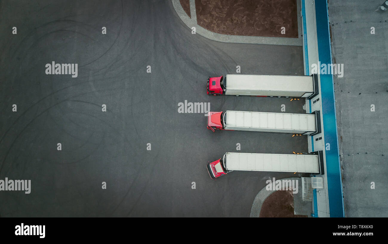 logistics center top view from drone Stock Photo - Alamy